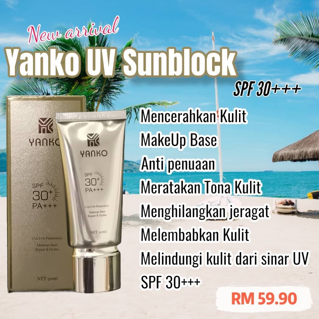 🎉YANKO SUNSCREEN 50 ML 🔆Suncreen Trial Pack 8ml | Shopee Malaysia