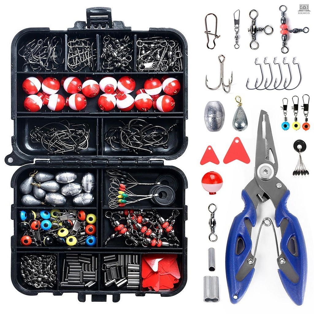 263pcs Fishing Accessories Set with Tackle Box Including Plier Jig ...
