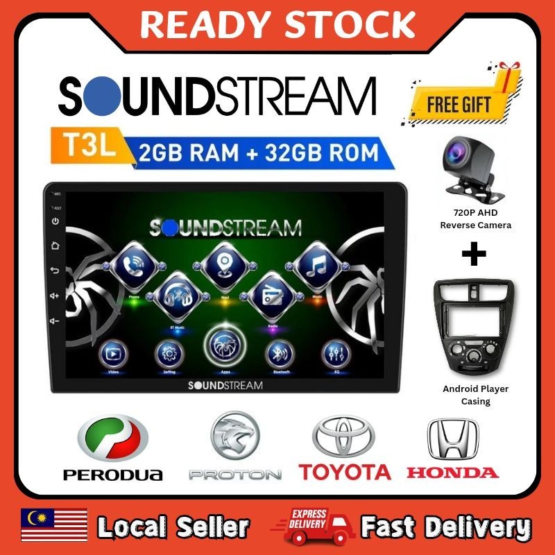 （Free Casing & Reverse Camera）SOUNDSTREAM T3L Car Android Player (9"/10 ...