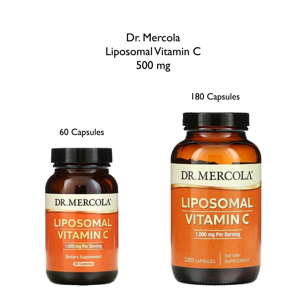 READY STOCK Dr. Mercola, Liposomal Vitamin C, 500 mg, 60 / 180 Capsules ...