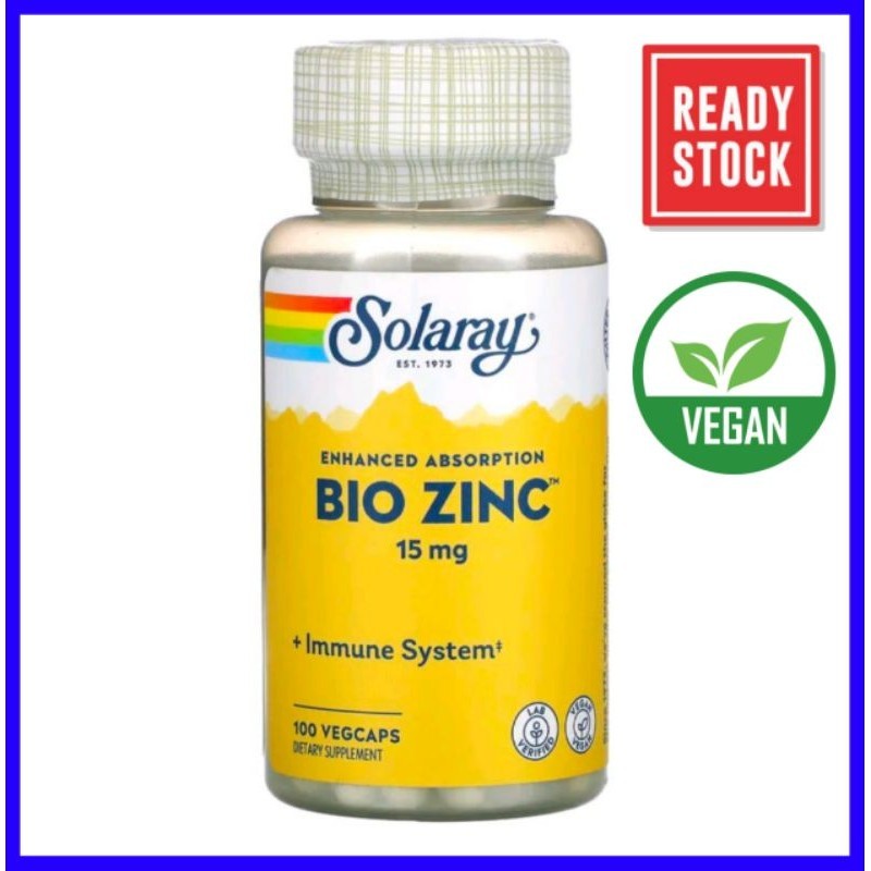 Solaray Zinc Bio Zinc 15mg 100Veggie Capsule | Shopee Malaysia