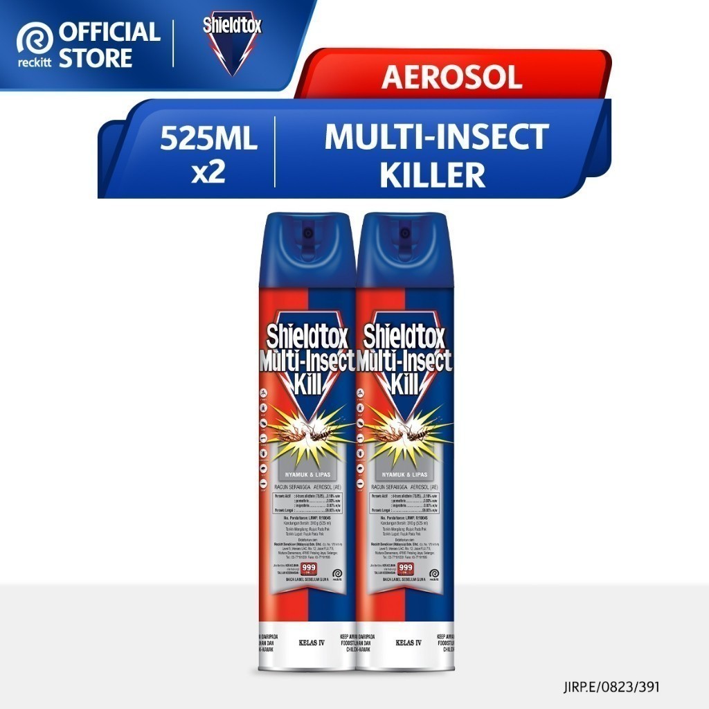 Shieldtox Multi-Insect Killer Spray Aerosol (525ml) Twinpack | Shopee ...