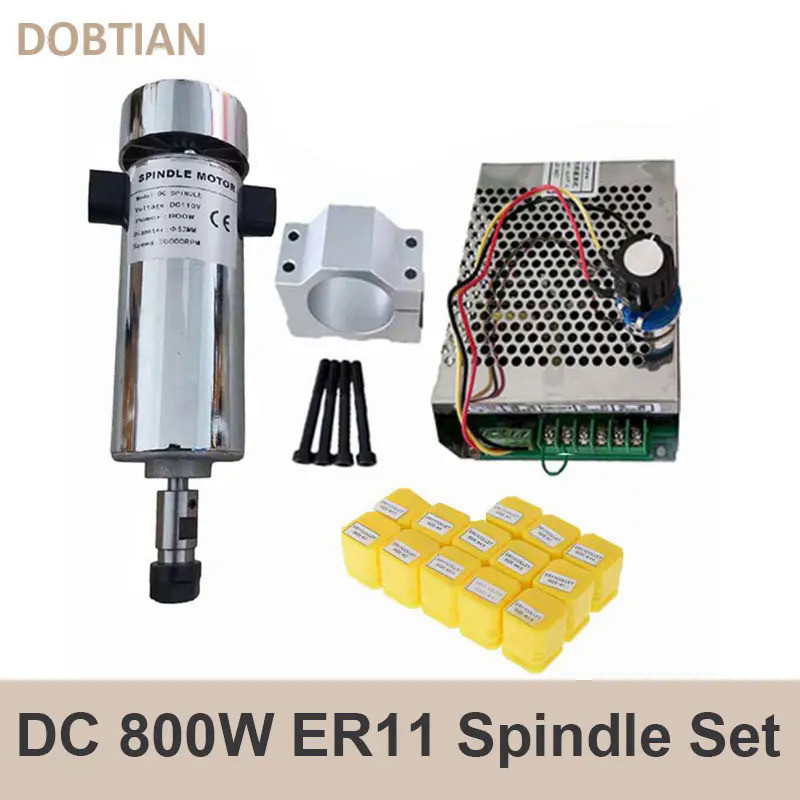 Newly launchedAir cooled 0.8kw DC110V 20000RPM C spindleMotor Kit ER11 ...