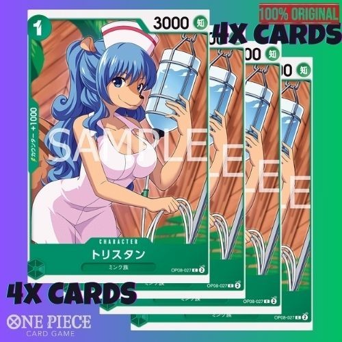 ORIGINAL 4x cards playset deck Tristan Character OP08-027 C optcg one piece card | Shopee Malaysia