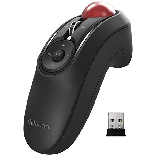 ELECOM Mouse Wireless (Receiver Included) Trackball Handy Type Relacon Media Control Button ...