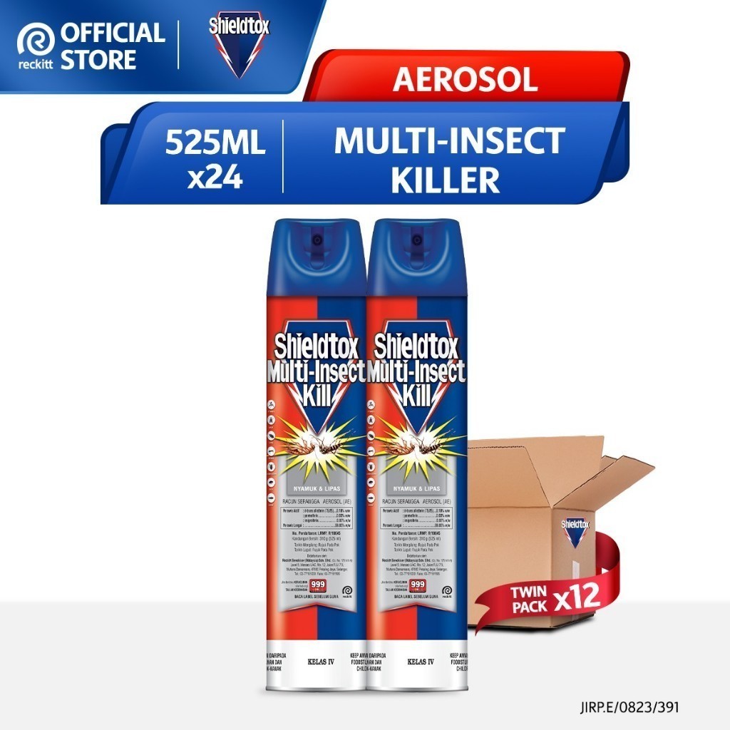[Carton of 12] Shieldtox Multi-Insect Killer Spray Aerosol (525ml ...