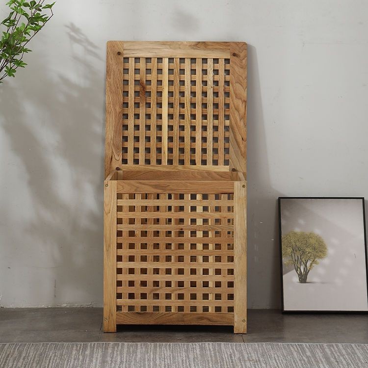 ST& Pastoral Solid Wood Grid Bedside Cabinet Flexible Box Cover Wooden ...