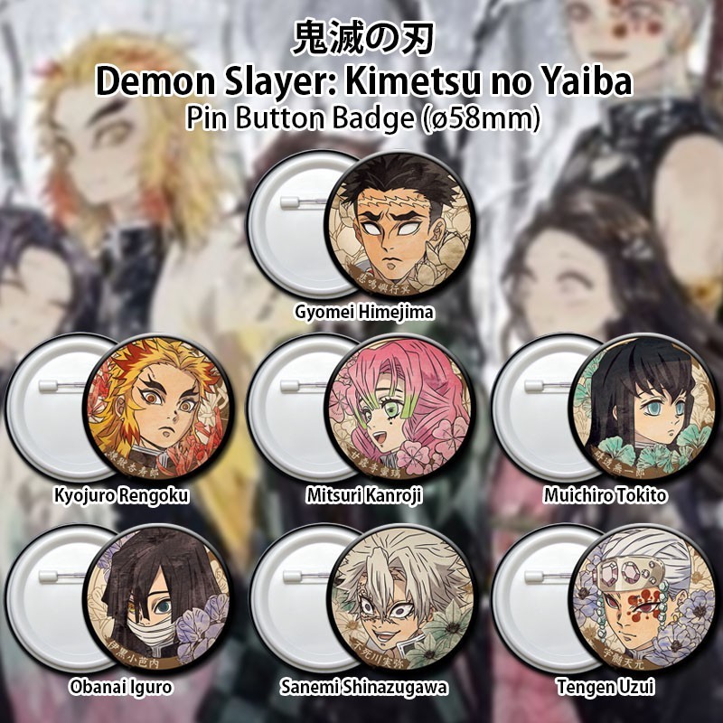 Demon Slayer Kimetsu no Yaiba Japan Anime Pin Button Badge 58mm Batch 3 ...