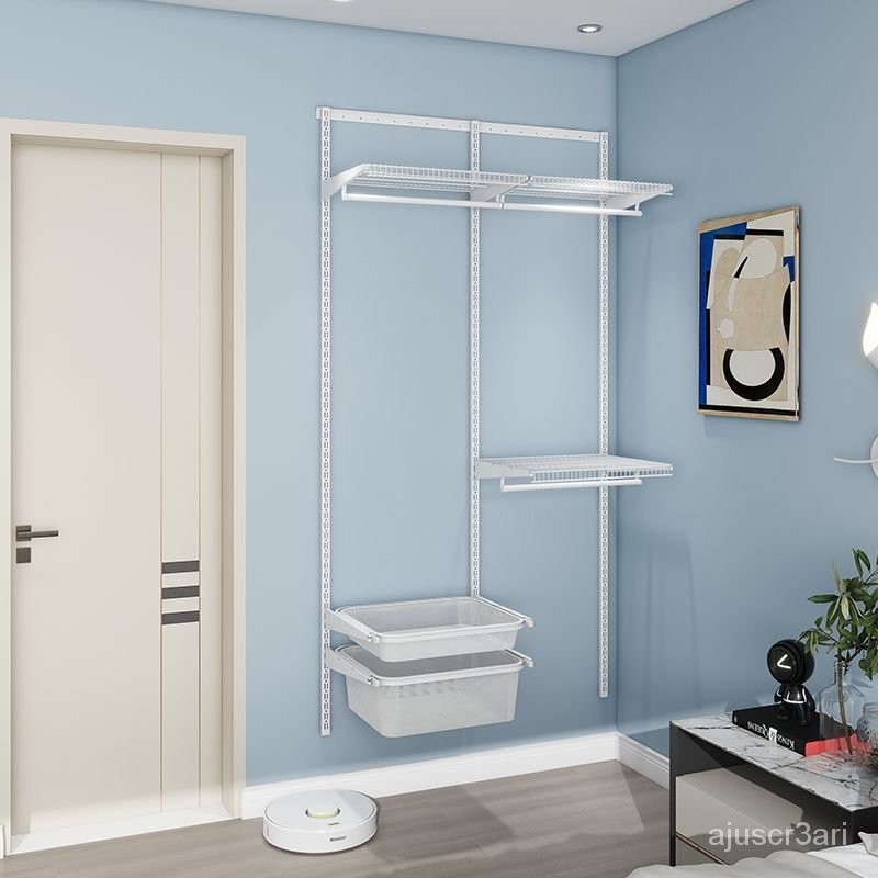 Metal Wardrobe Cloakroom Open Walk-in Shelf Wall-Mounted Wardrobe ...