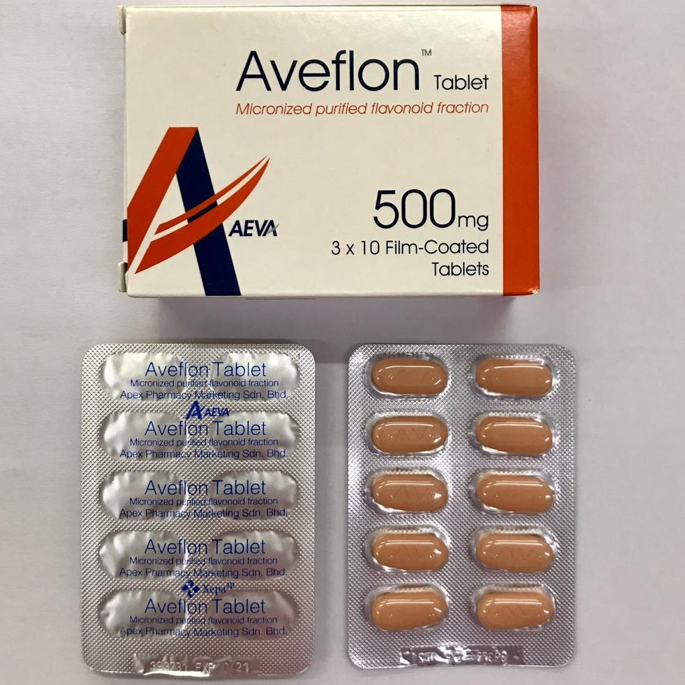 AVEFLON 500MG TABLET (FOR HEMORRHOID / BUASIR) 10'S / 30'S Daflon ...