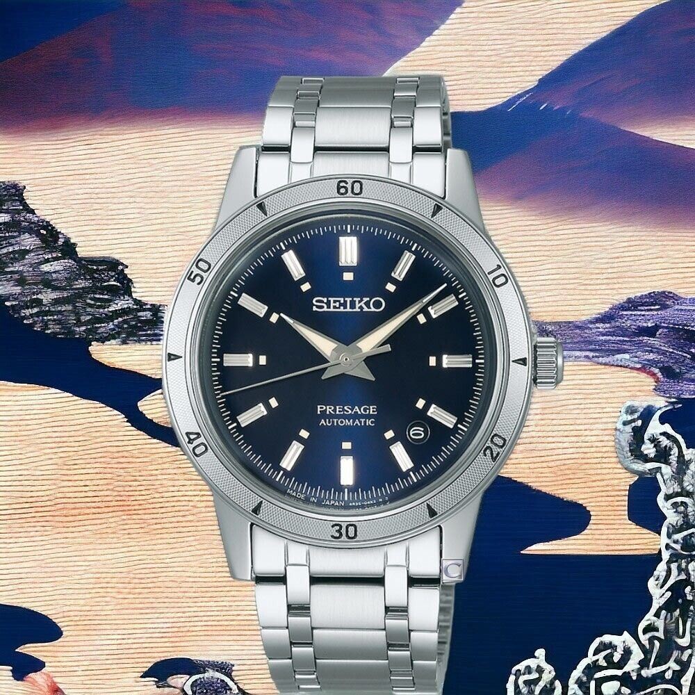 Seiko Presage SRPL07J1 Style 60's Blue Analog Automatic Japan Made Men ...