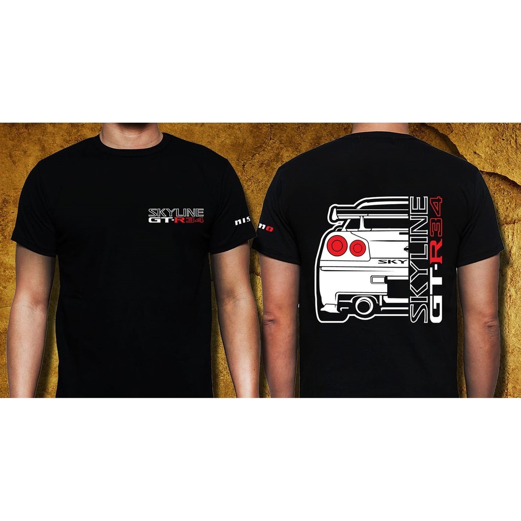 Nissan Skyline GT-R34 [Rear] Oren Sport Cotton DTF Front Back Printing ...