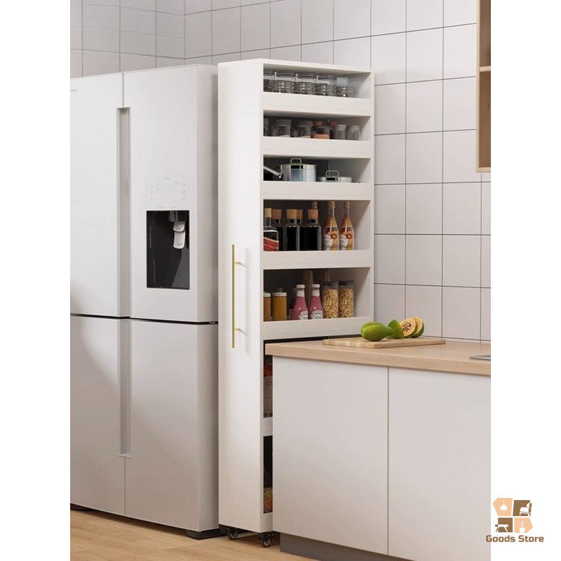 Movable side cabinet storage rack narrow storage cabinet kitchen side pull-out storage cabinet ...