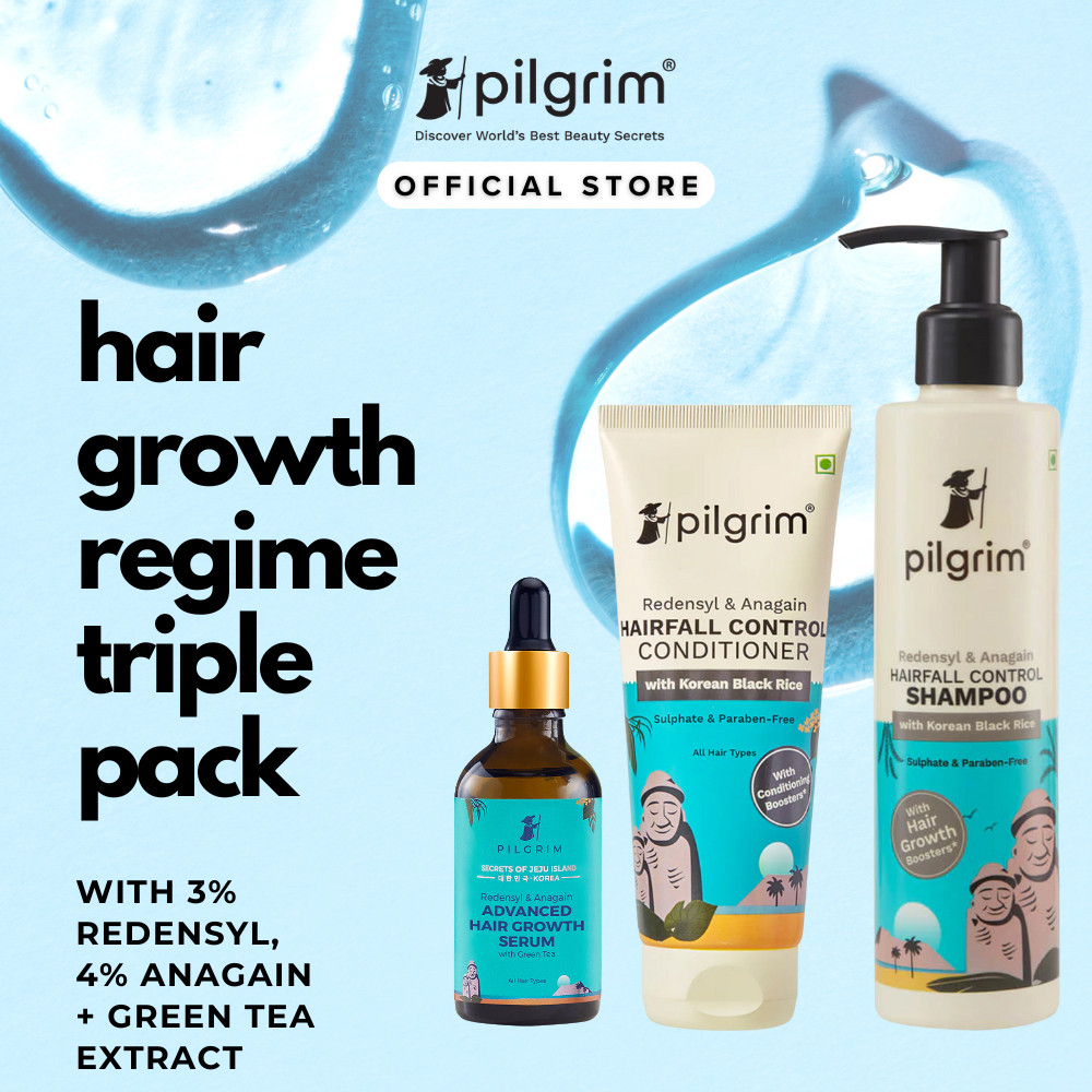 Pilgrim Combo Hair Growth Serum & Shampoo & Conditioner | Redensyl ...