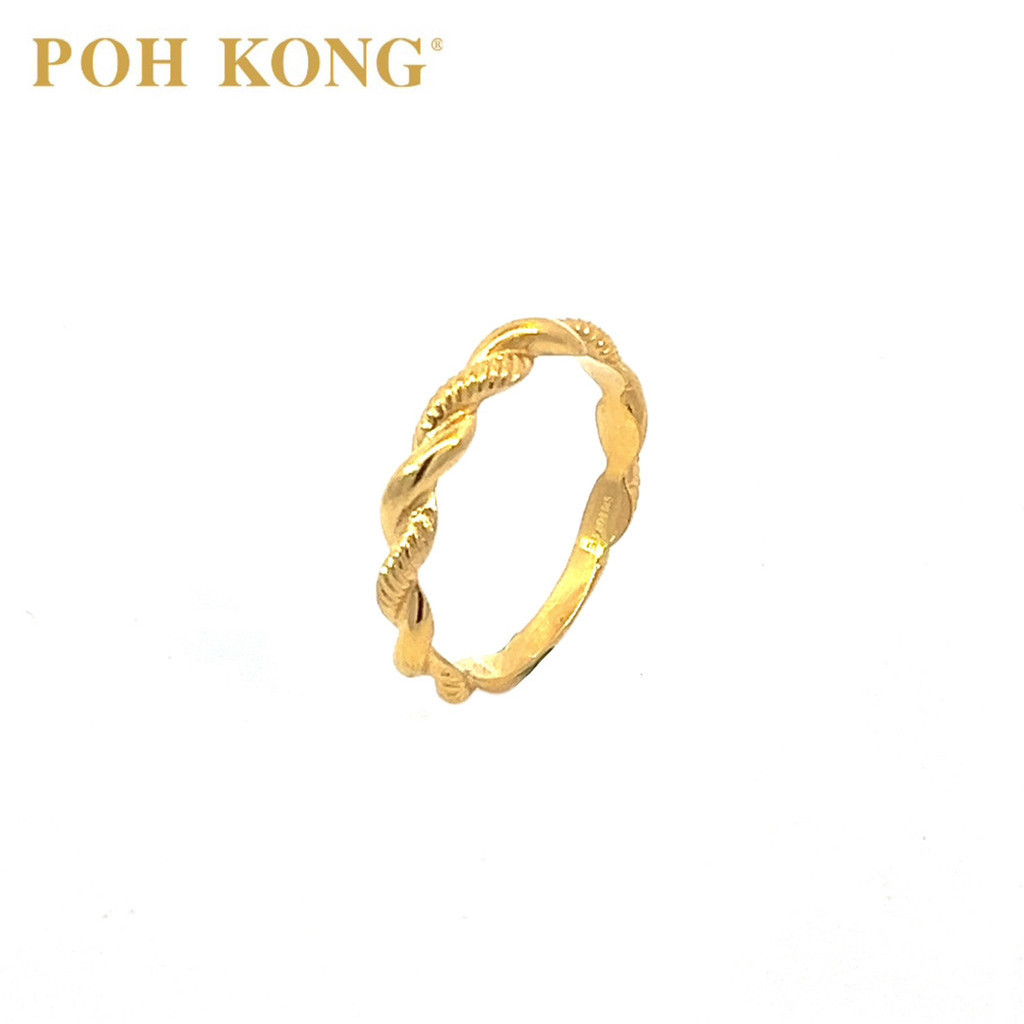POH KONG 916/22K Gold Twist Rope Design Ring | Shopee Malaysia