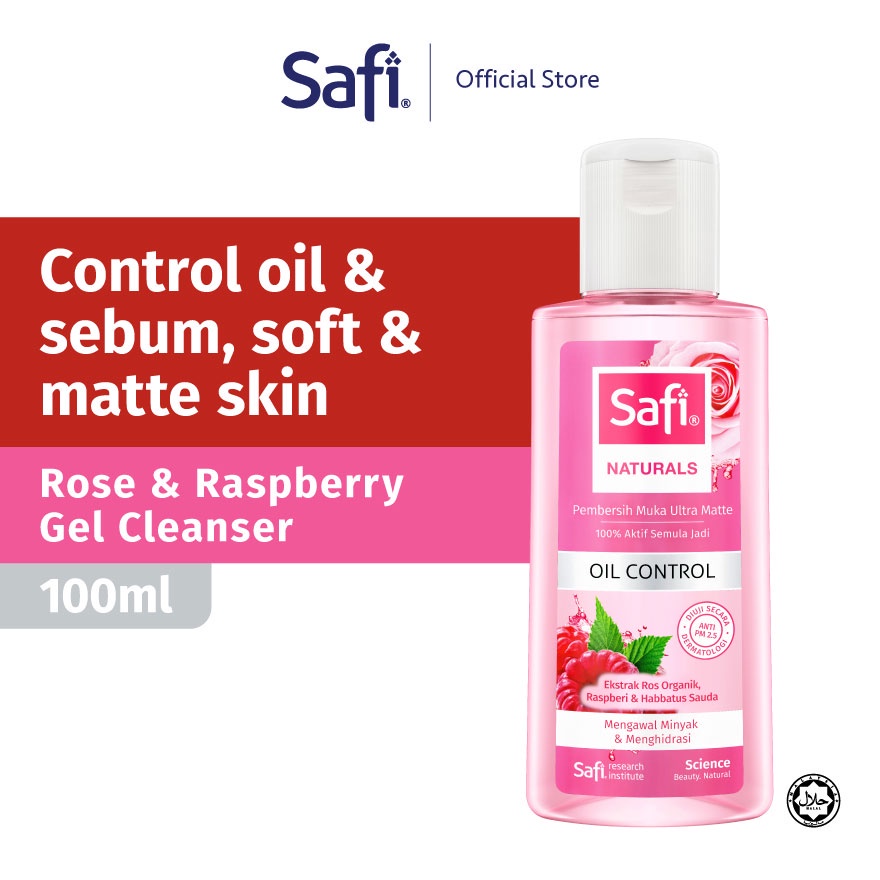 Safi Naturals Oil Control Facial Cleanser - Rose/Raspberry (100ml ...
