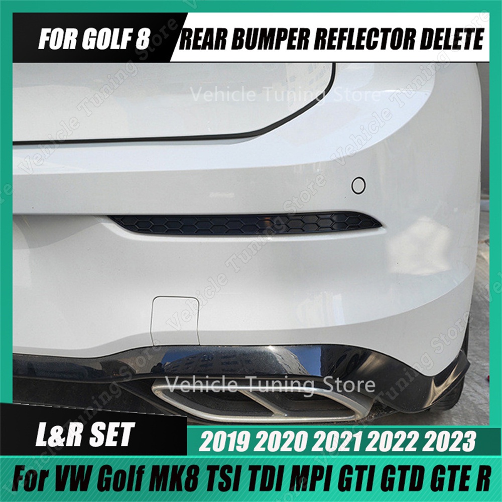For VW Golf MK8 2Pcs Rear Bumper Reflector Delete Strip Reflector Trim ...