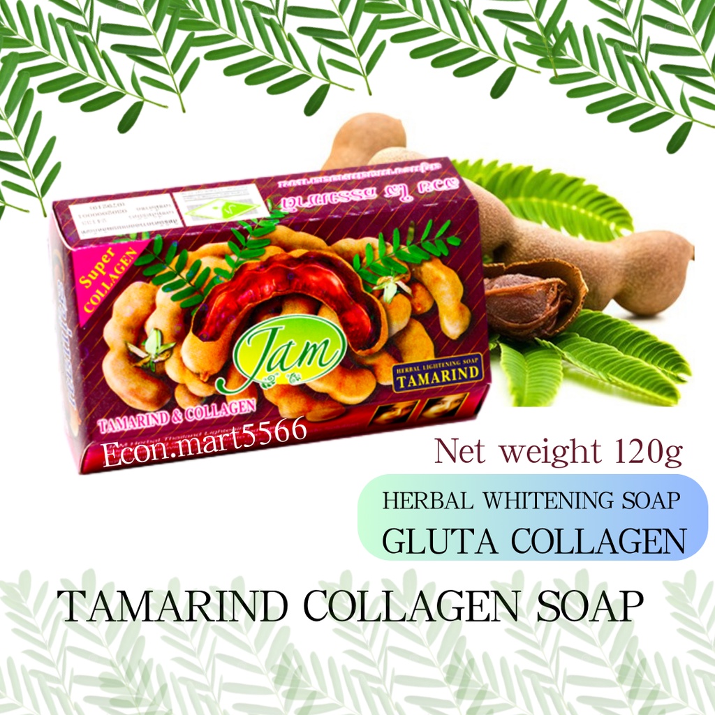 1PCS Jam Tamarind Vitamin C Thai Herbal Bright Soap Collagen Anti-Acne ...