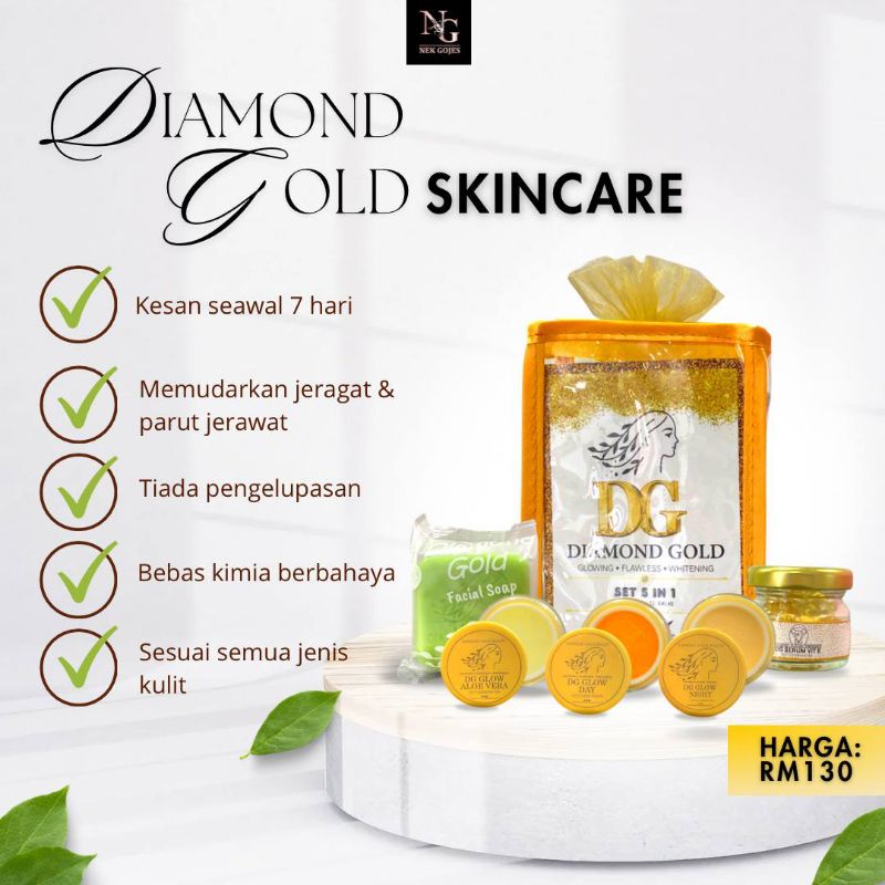 DIAMOND GOLD SKINCARE ORIGINAL HQ FLAWLESS GLOWING BRIGHTENING | Shopee ...