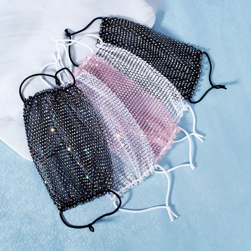 Diamond Shiny Face Mask Rhinestone Mask Bling Bling Glitter Face Mask ...