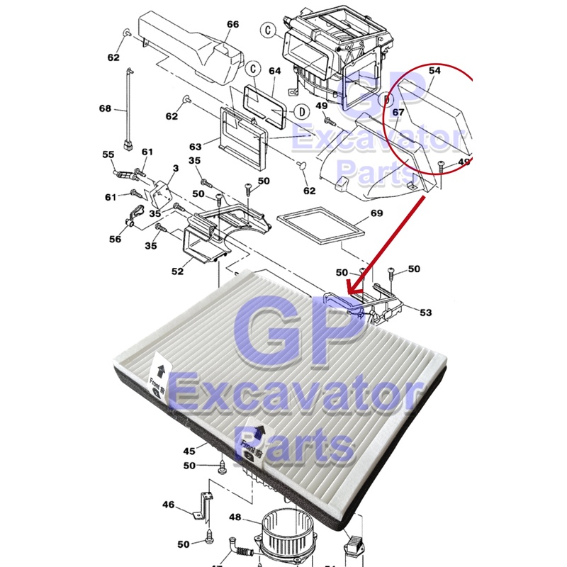 SH200A5/SH210A5/SH330A5/CX210B Hydraulic Excavator Cabin Filter ...