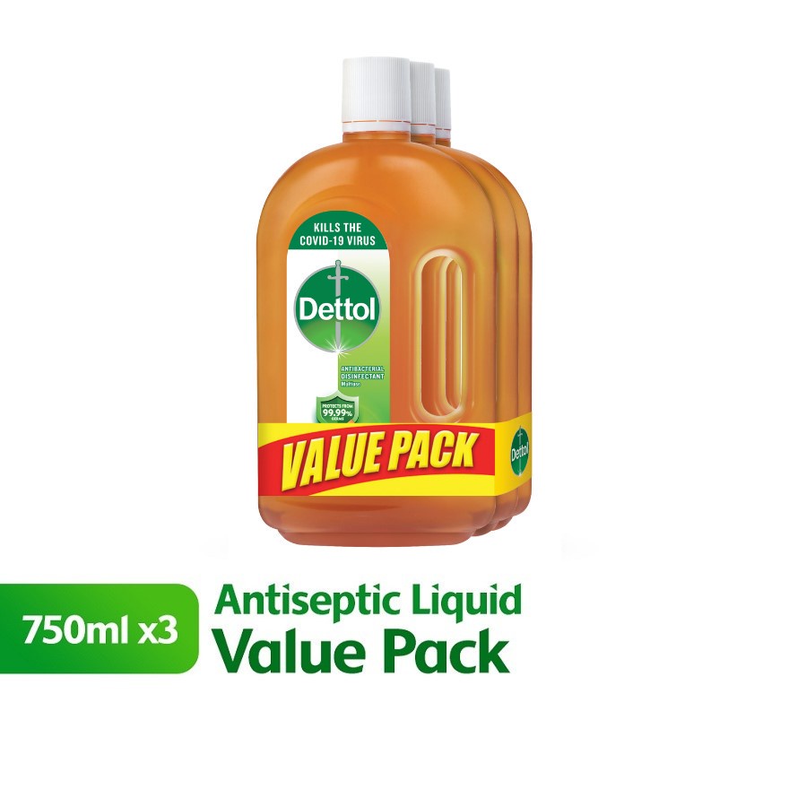 DETTOL Antiseptic Liquid Value Pack 750ml x3 | Shopee Malaysia