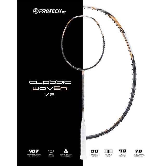 Protech Classic Woven V2 Badminton Racket (100% Original / Ready Stock ...