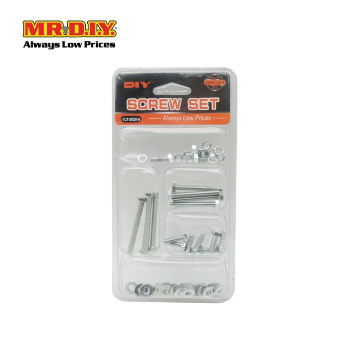 (MR.DIY) Stainless Steel Hexagon Bolt Screw Nut Set | Shopee Malaysia