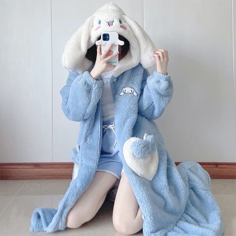 Cartoon Nightdress Coral Fleece Pajamas Women Winter Nightgown Yugui ...