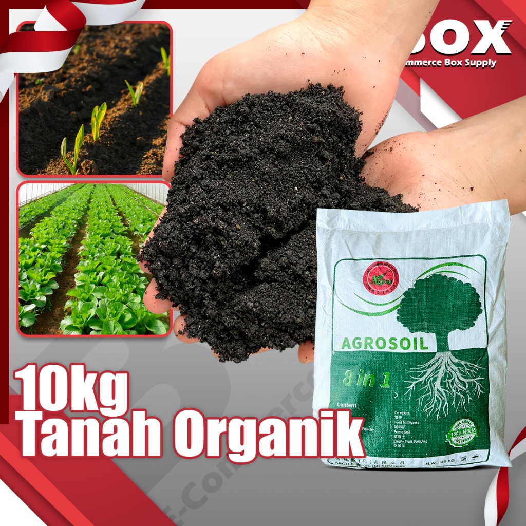 10kg Tanah Hitam Organik 8in1 Tanah Organik / Organic Soil Tanah Baja ...