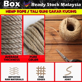 Hemp Rope 1/2/5/6/8/10/12/20mm Tali Guni Cakar Kucing Brown Jute Rope ...