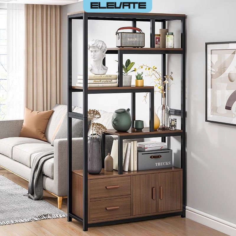 Partition shelf multi-layer storage shelf office display cabinet living ...