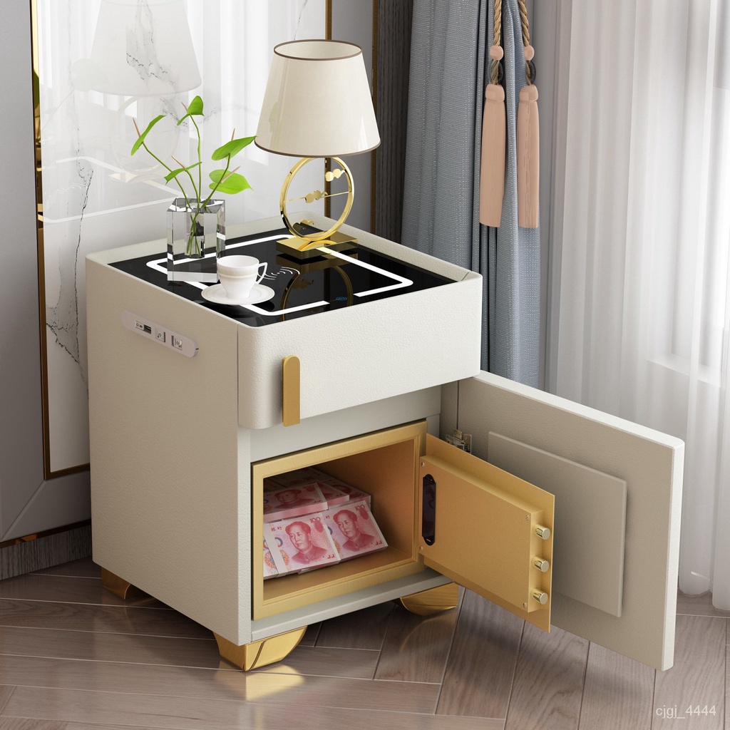 Get gifts/HY/🆎Smart Bedside Table with Safe Box Integrated Ultra Narrow ...