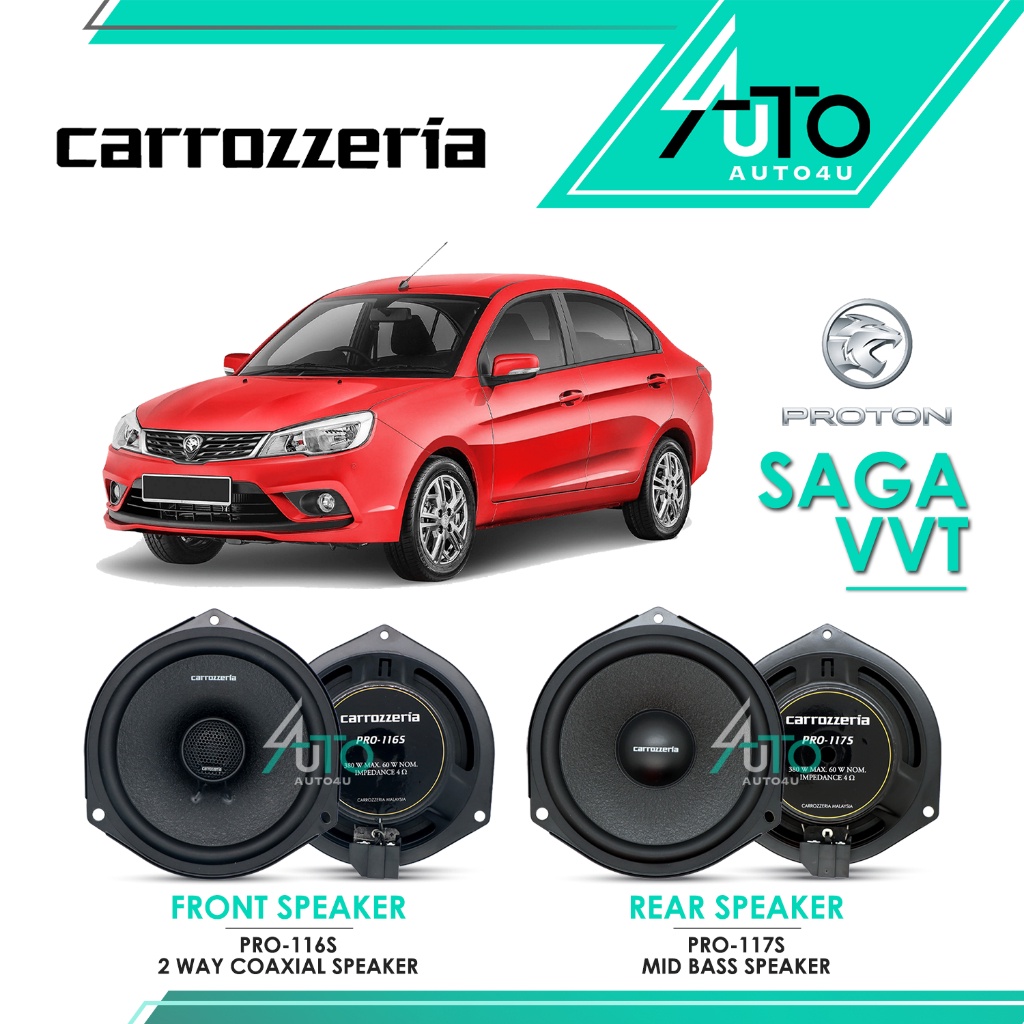 Carrozzeria Speaker Proton Saga VVT 2016 Plug & Play Car Speaker PNP ...