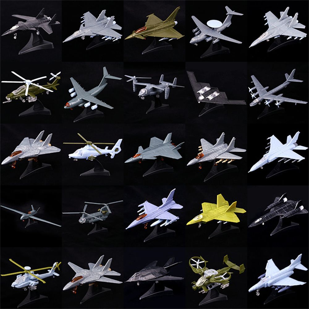 Mini assembled fighter jet aircraft model bomber helicopter drone s mil ...