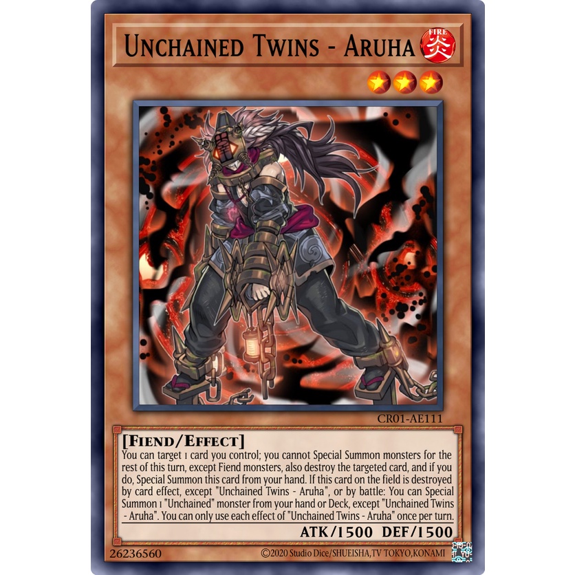 [ 梦悠卡牌 ] 游戏王 亚英 CR01-AE111 Unchained Twins - Aruha(破械童子 阿罗汉) | Shopee ...