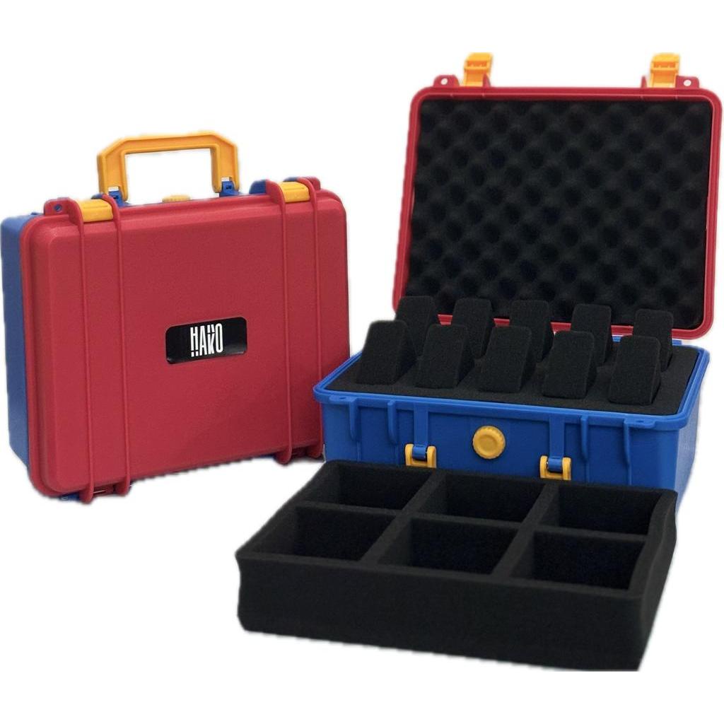 10 SLOT HEAVY DUTY WATCH HARD CASE / KOTAK / BEKAS JAM - RED + BLUE ...