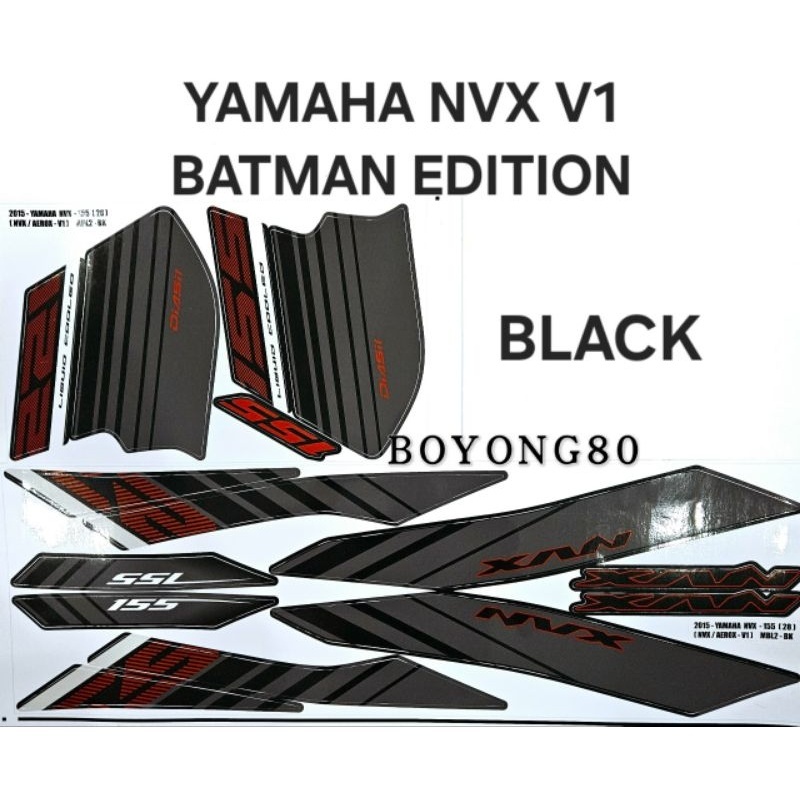 YAMAHA NVX V1 CUSTOM BATMAN ( 28 ) BODY STICKER SPECIAL EDITION ( READY ...