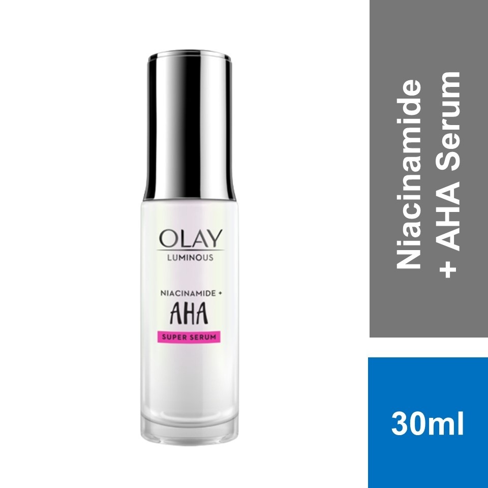 Olay Luminous Niacinamide + AHA Face Super Serum Reduce Acne Marks 30 ...