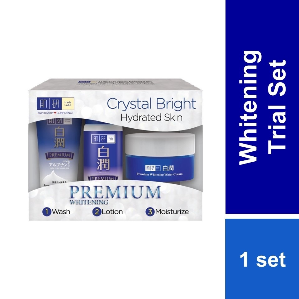 Hada Labo Premium Whitening Light 123 Trial Set (12g + 30ml + 14g ...
