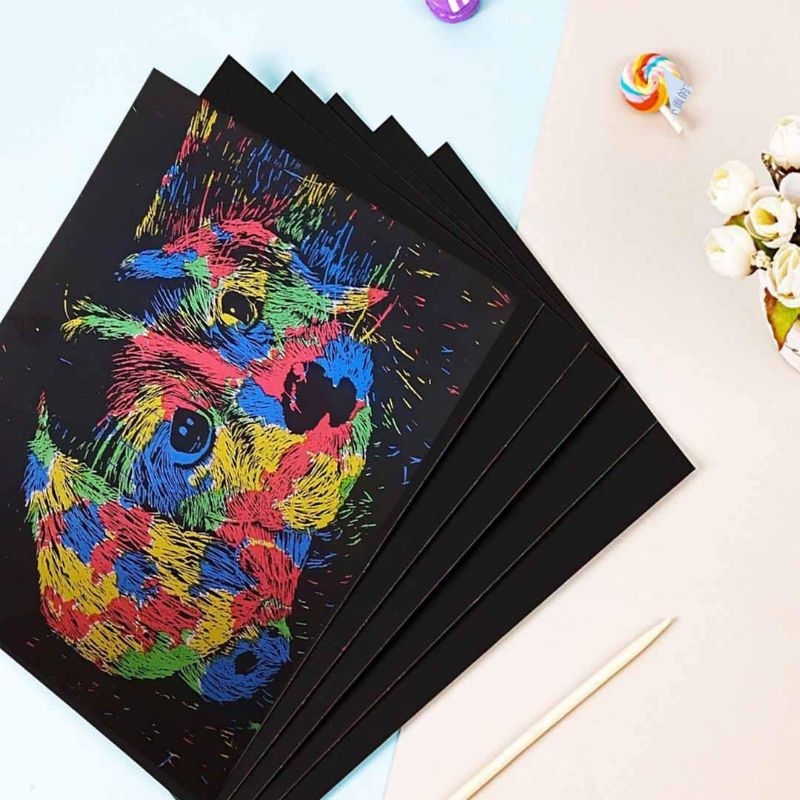 Colorful Scratch Drawing Paper: Rainbow Odorless Magic Scratch Art ...
