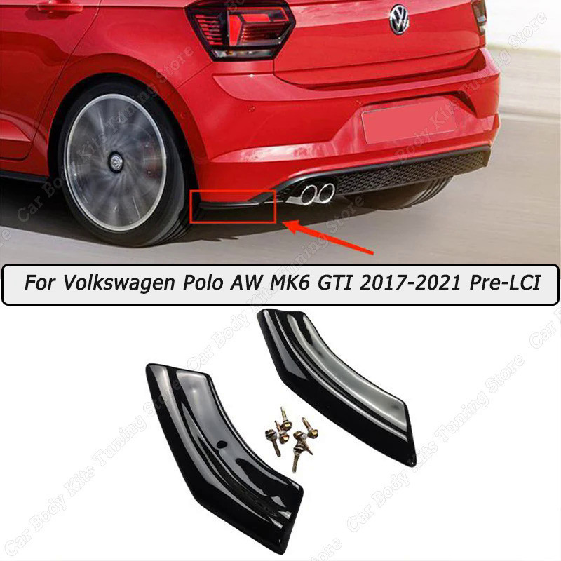 Car Rear Bumper Diffuser Side Splitters Body Kits Tuning Gloss Black ...