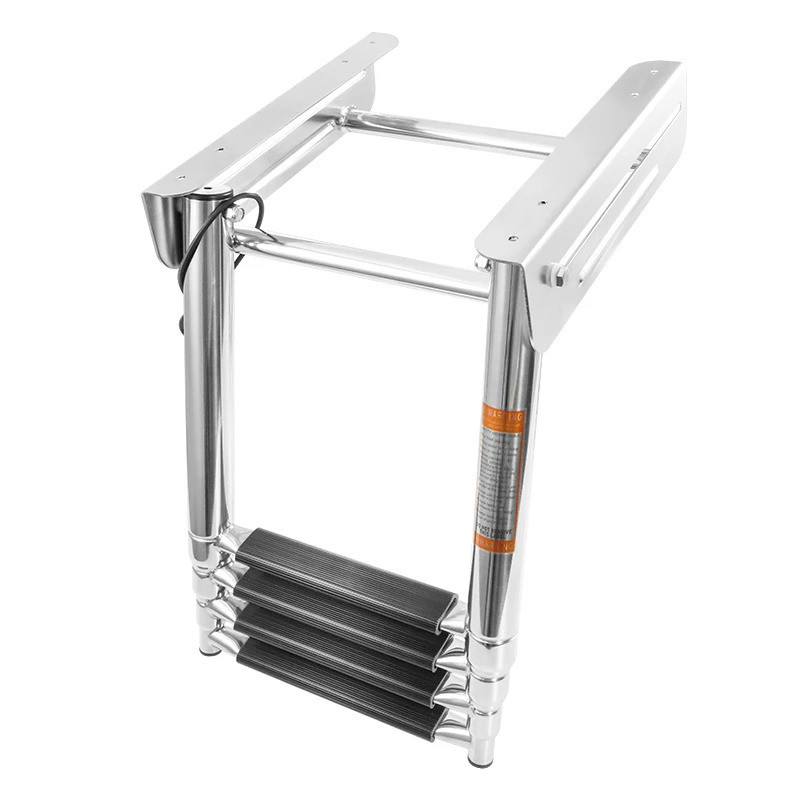 4 Steps Telescoping Ladder Under Platform Slide Mount Boat Boarding ...