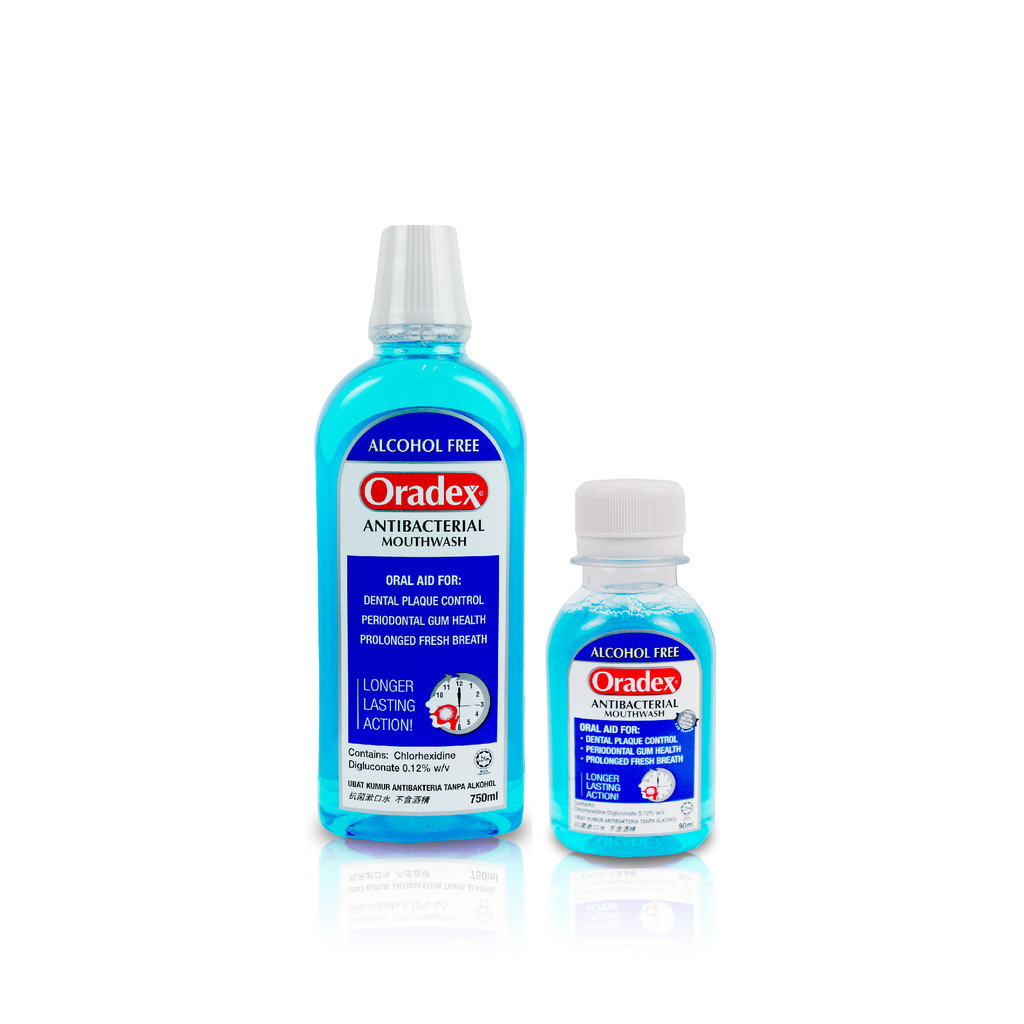 Oradex Antibacterial Mouthwash (750ml) + Supreme Mouthwash (90ml) - 100 ...