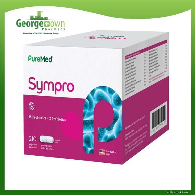 PureMed Sympro Probiotics and Prebiotics (60's x 3 + FOC 30's) | Shopee ...