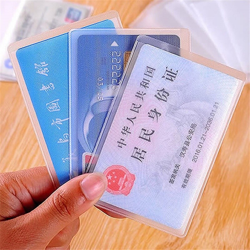 Transparent Frosted ID Card Holder Cards Protector PVC Matte ...
