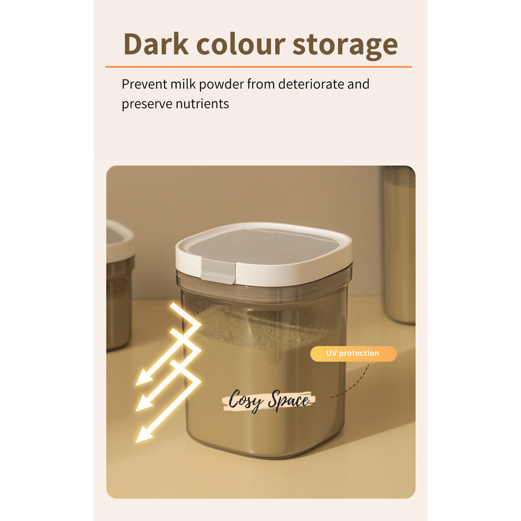 [READY STOCK] Airtight Transparent Plastic Baby Powder Container with ...