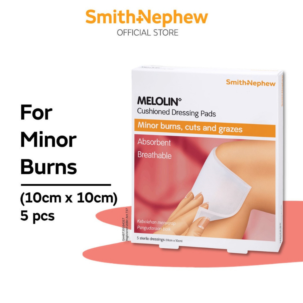 Smith & Nephew Melolin Cushioned Dressing Pads (10cm x 10cm) 5 pcs ...