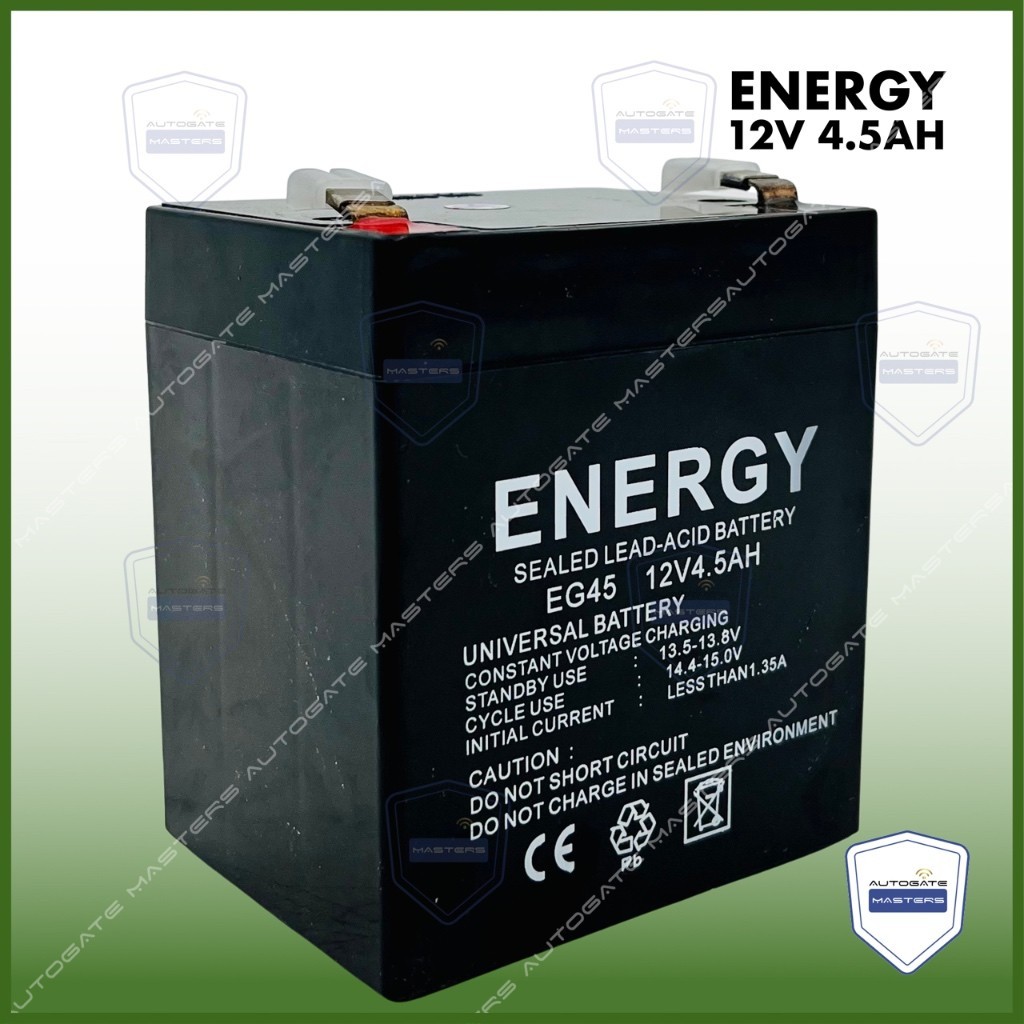 E8 E1400 AUTO GATE ENERGY BACK UP BATTERY 12V 4.5AH RECHARGEABLE SEALED ...