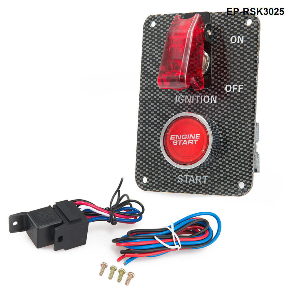 AUTOFAB Racing Car 12V Ignition Switch Panel Engine Start Push Button ...